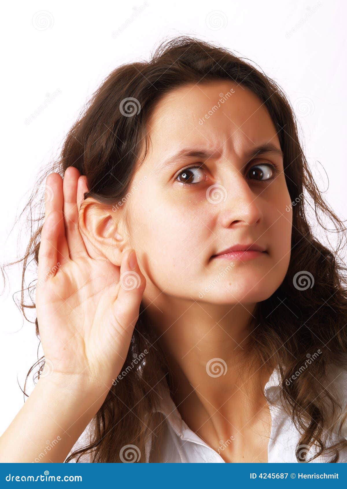 Girl listening stock image. Image of perception, expression - 4245687