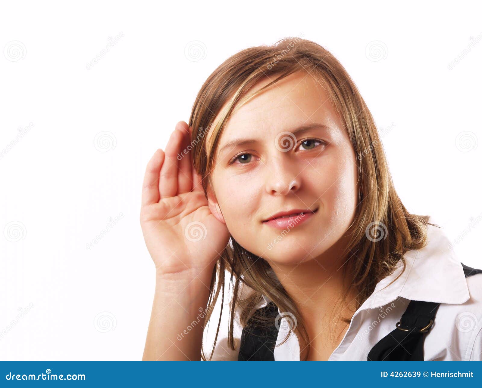 Girl listening stock image. Image of sound, listen, businesswoman - 4262639