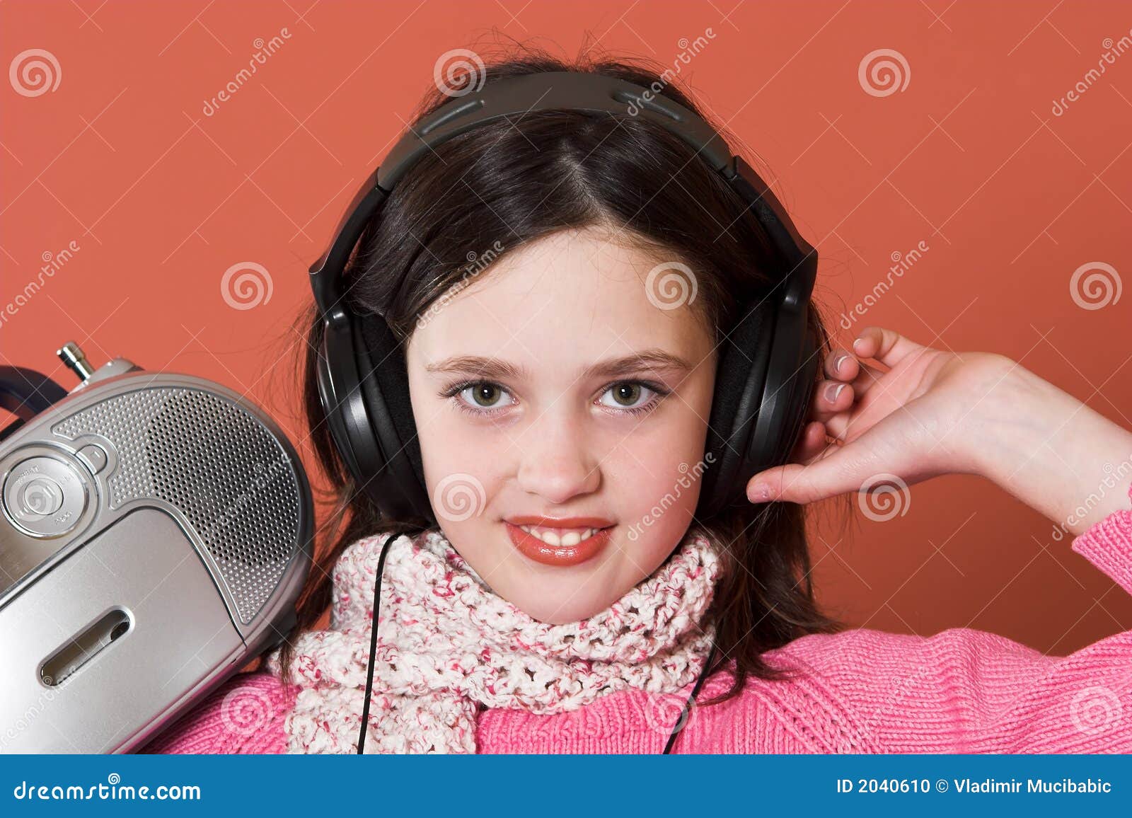 Girl listening music stock photo. Image of radio, fashion - 2040610