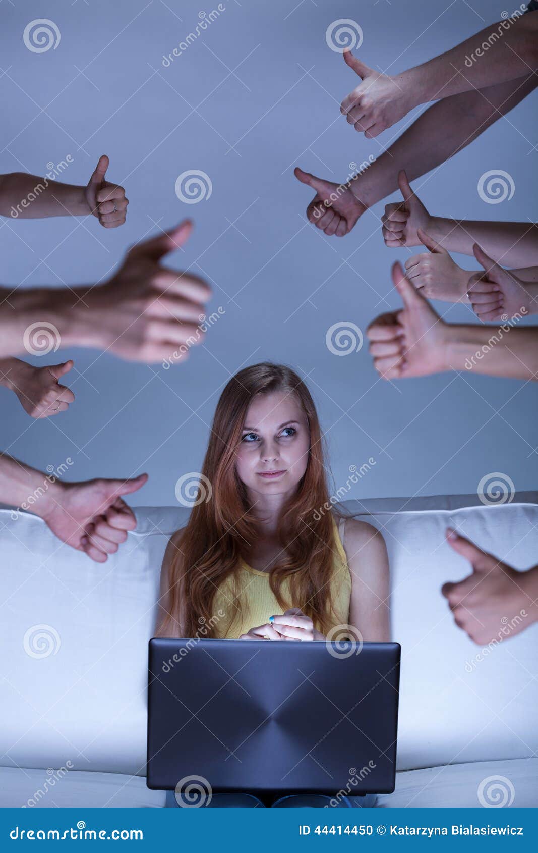 Girl Living in Virtual World Stock Photo - Image of chat, facebook ...