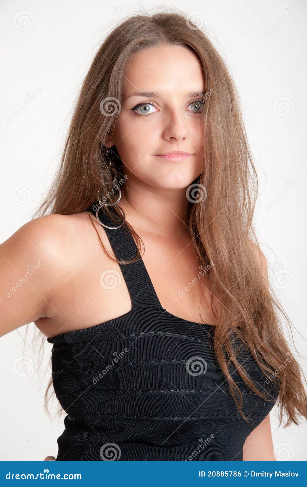 Girl with long hair stock photo. Image of cute, dress - 20885786