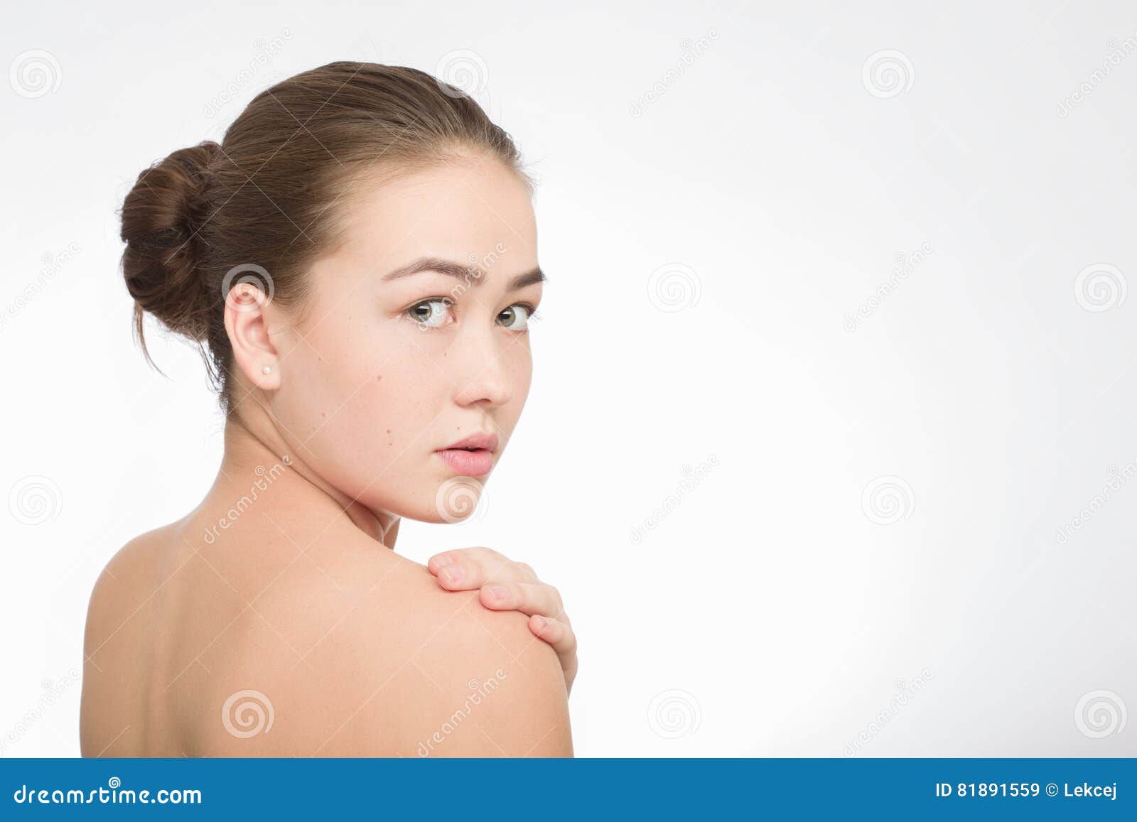Girl looking back stock image. Image of cute, excited - 81891559