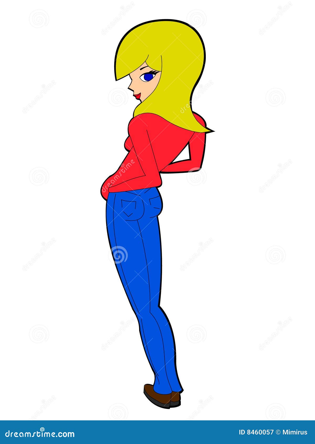 Girl looking backward stock vector. Illustration of beautiful - 8460057