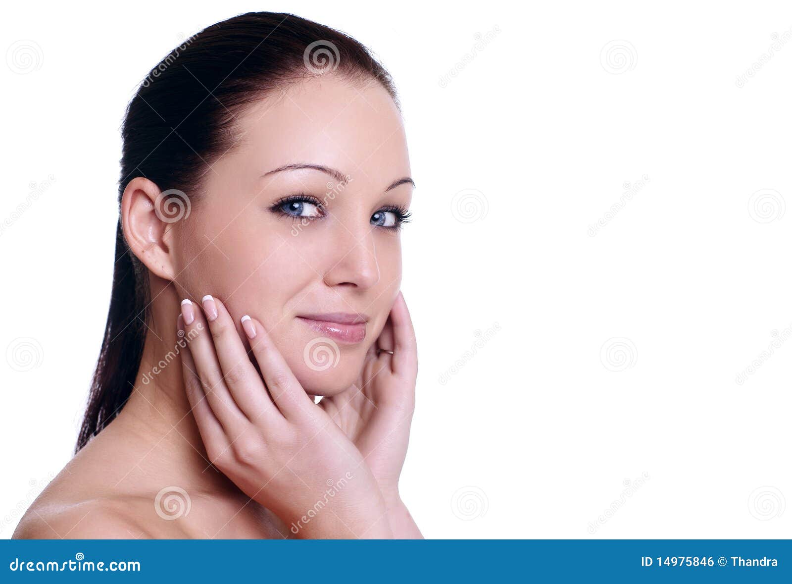 Girl Looking at Blank Space Stock Photo - Image of looking, beauty ...