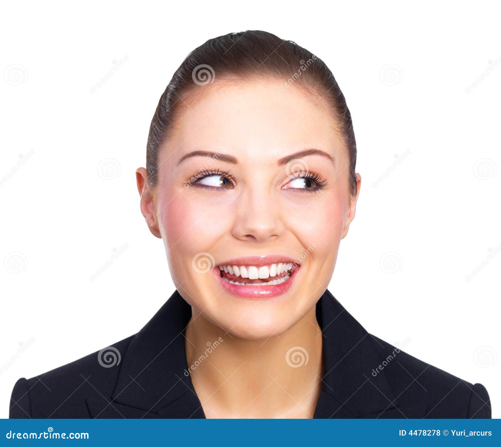 Girl Looking at Blank Space or Copyspace Stock Photo - Image of blank ...