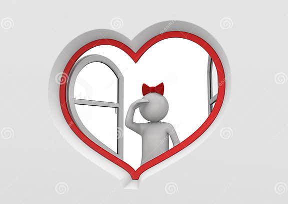 Girl looking for a boy stock illustration. Illustration of friendship ...