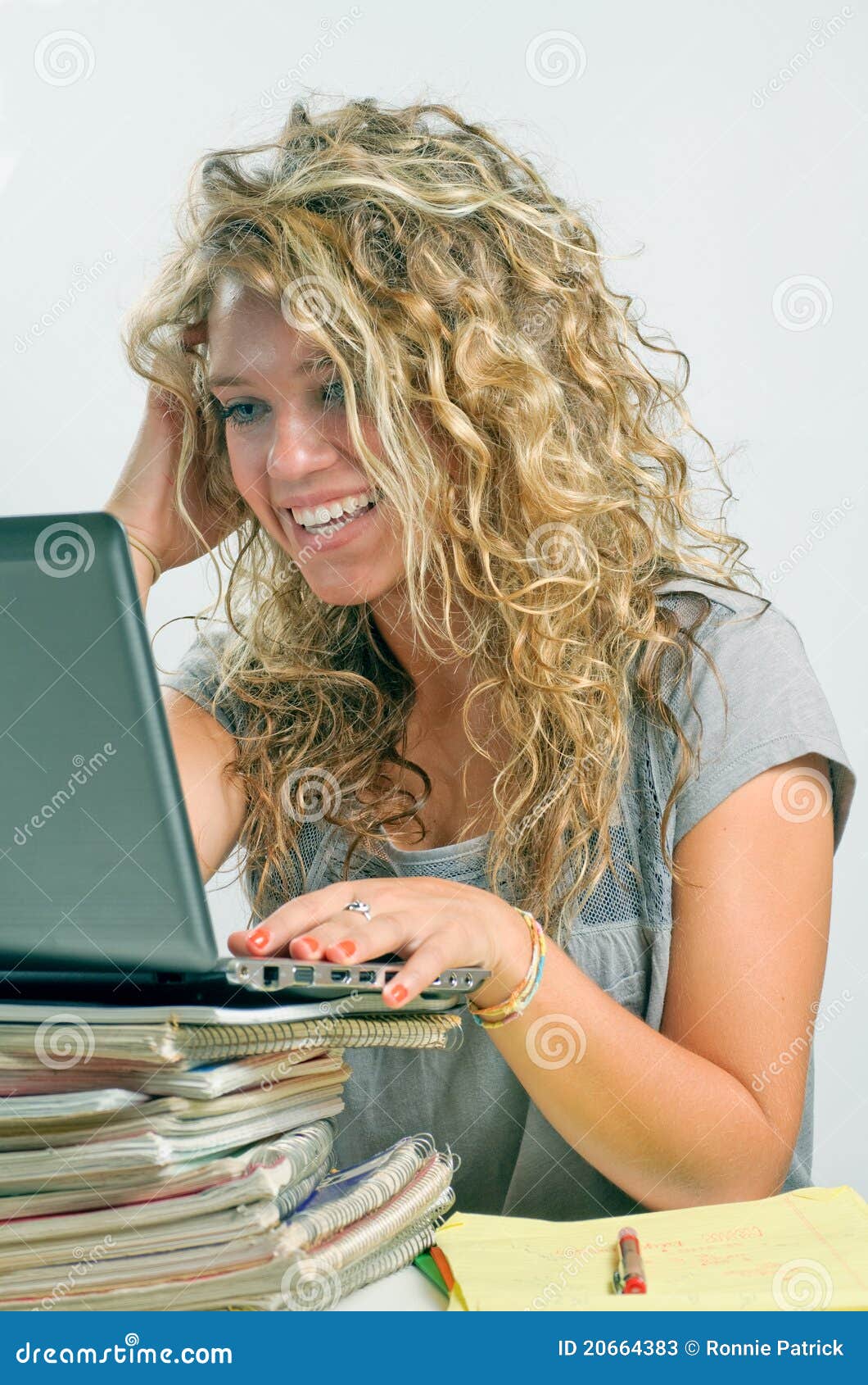 Girl looking at computer stock image. Image of student - 20664383