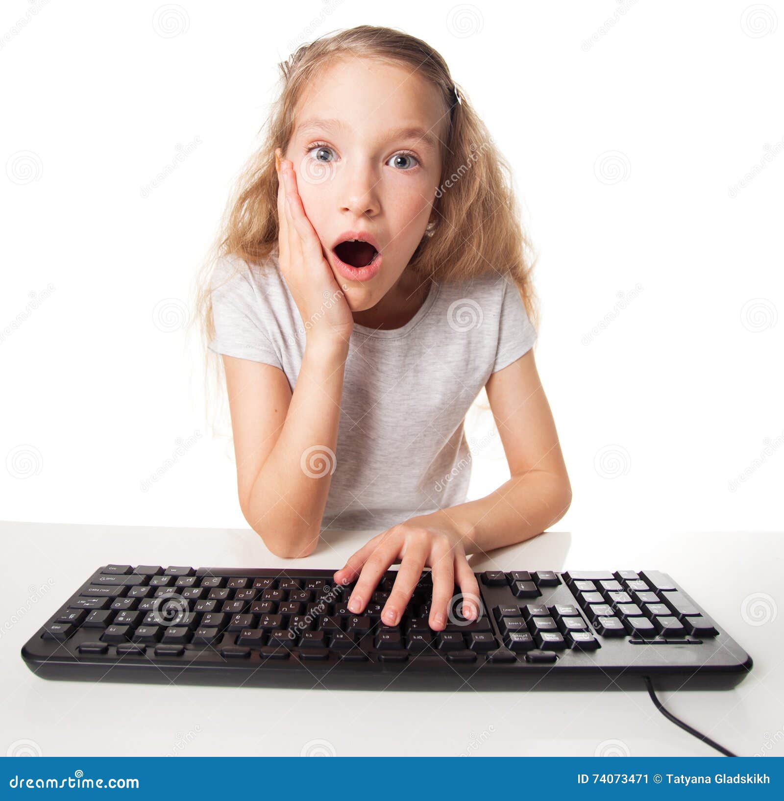 Girl looking at a computer stock image. Image of person - 74073471