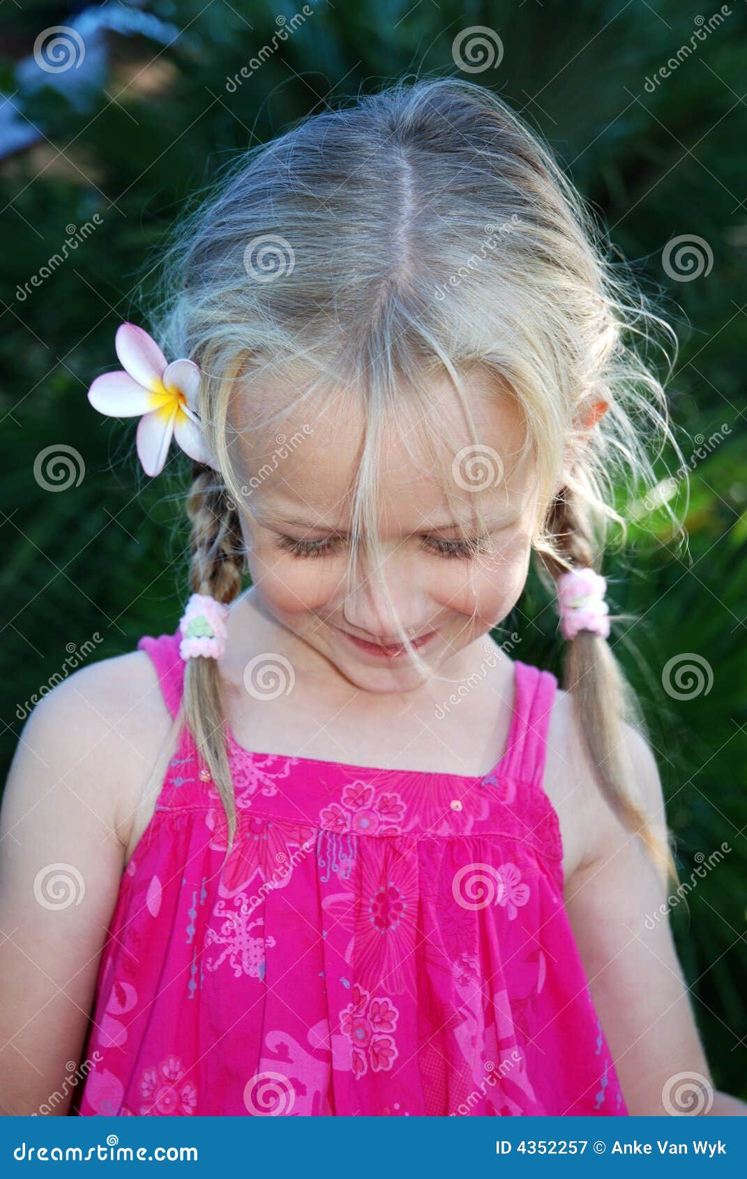 Girl looking down stock image. Image of beautiful, little - 4352257