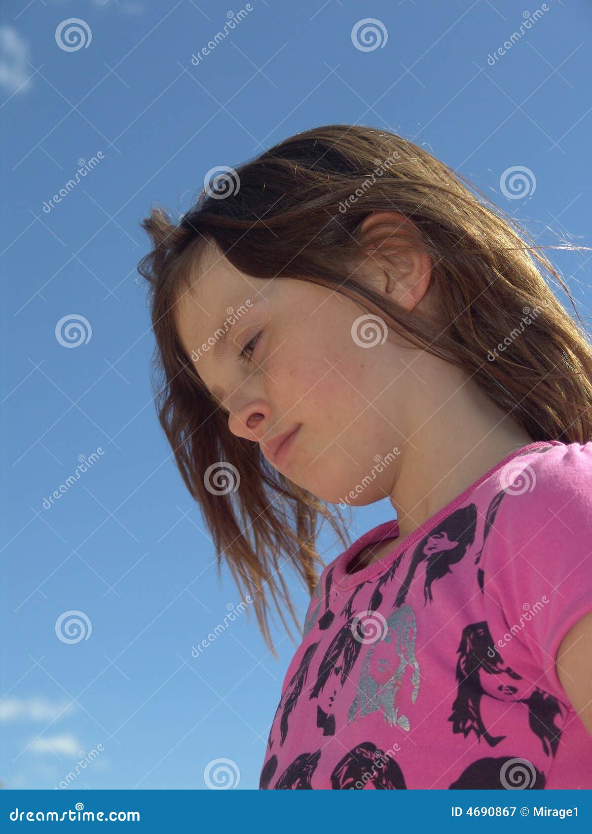 Girl looking downward stock image. Image of long, child - 4690867
