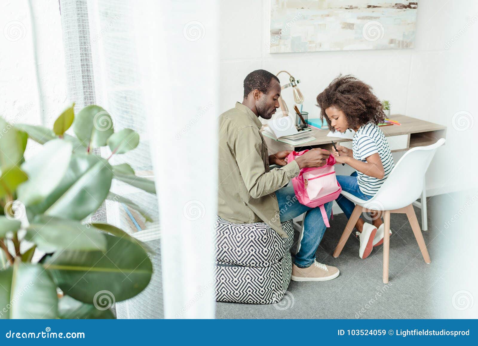 Girl Looking Inside Backpack Stock Image - Image of bureau, holding ...