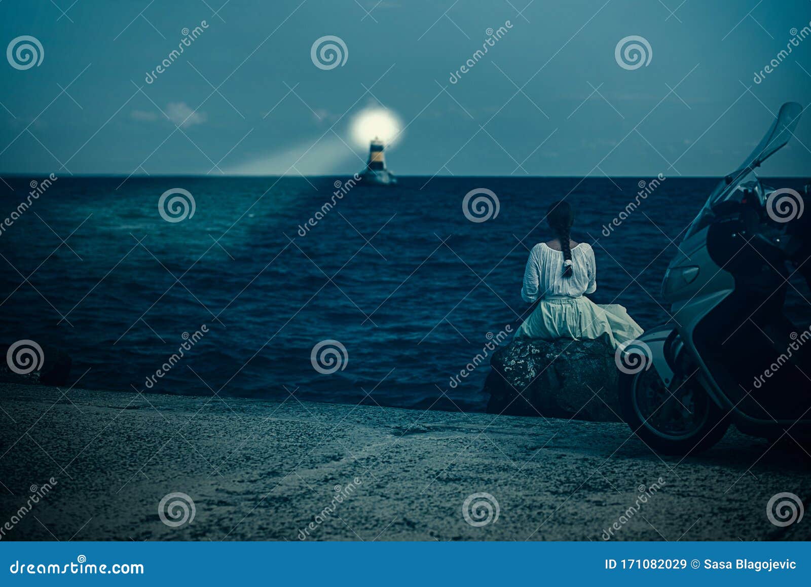 Girl Looking into Lighthouse Stock Image - Image of girl, outdoor ...