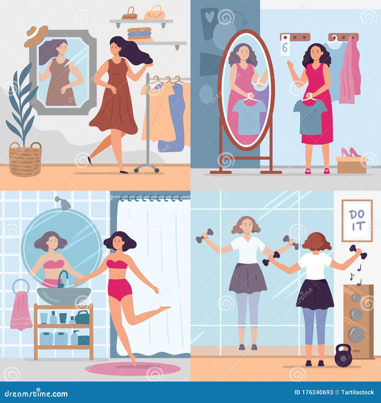 Looking In The Mirror Clipart