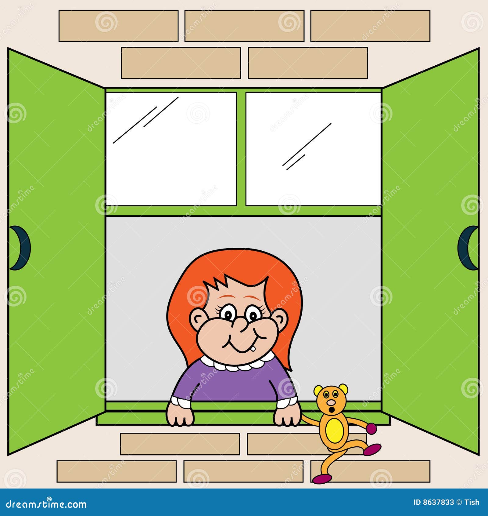 Cartoonist Girl And Paint Brush On Background | CartoonDealer.com #41465609