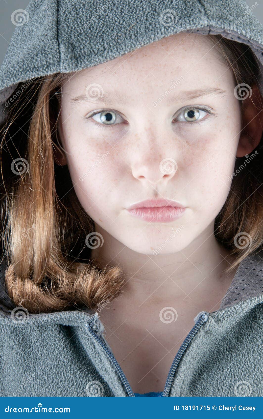 Girl looking serious stock image. Image of hoody, face - 18191715