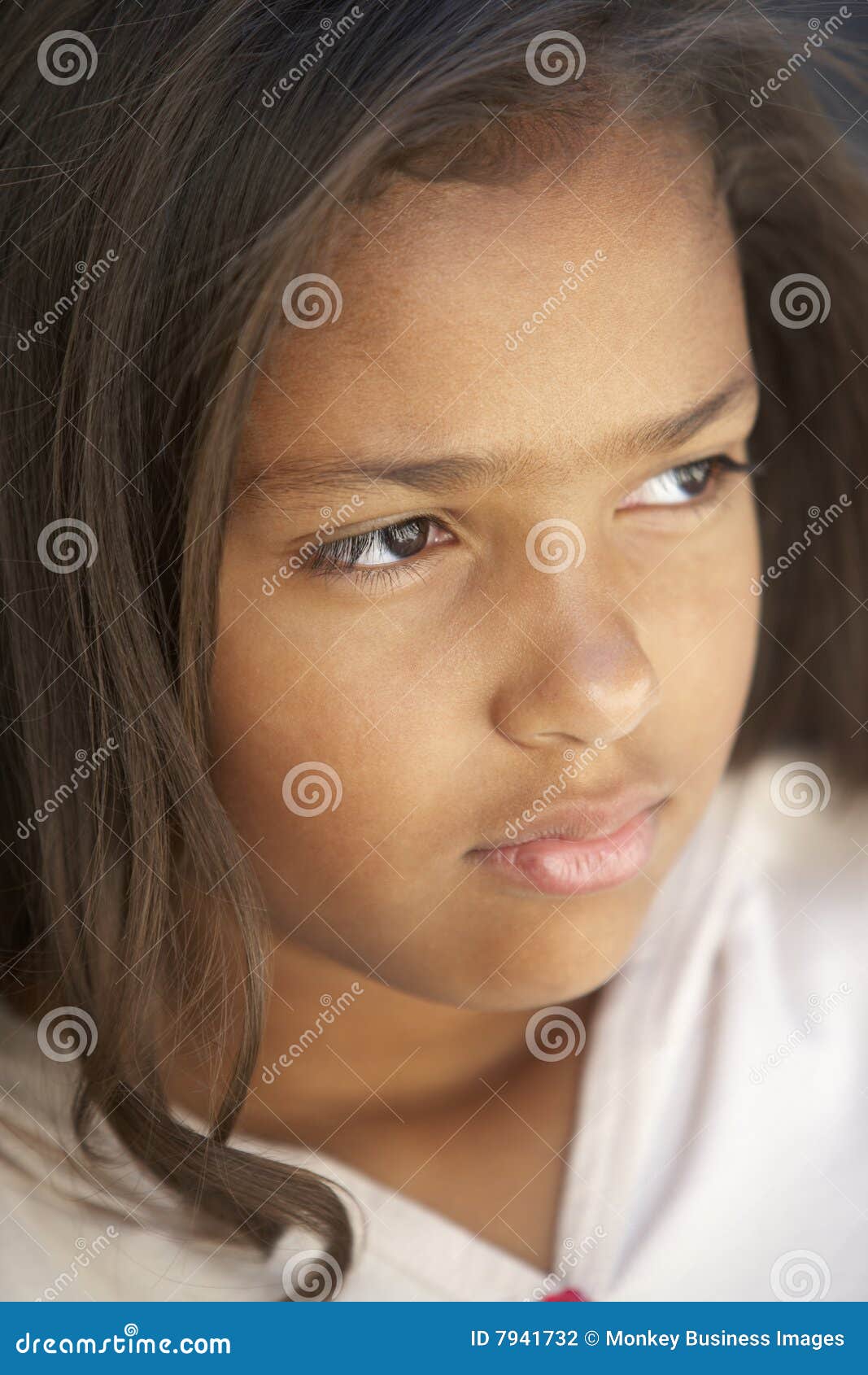 Girl Looking Thoughtful stock photo. Image of mood, african - 7941732