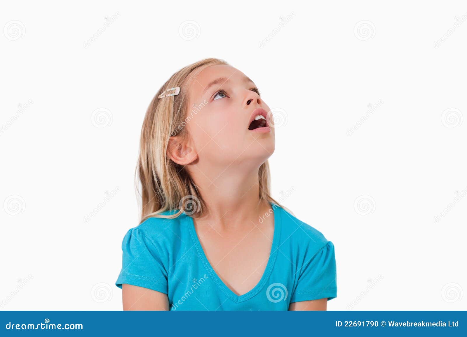 Girl looking up stock photo. Image of adorable, pretty - 22691790