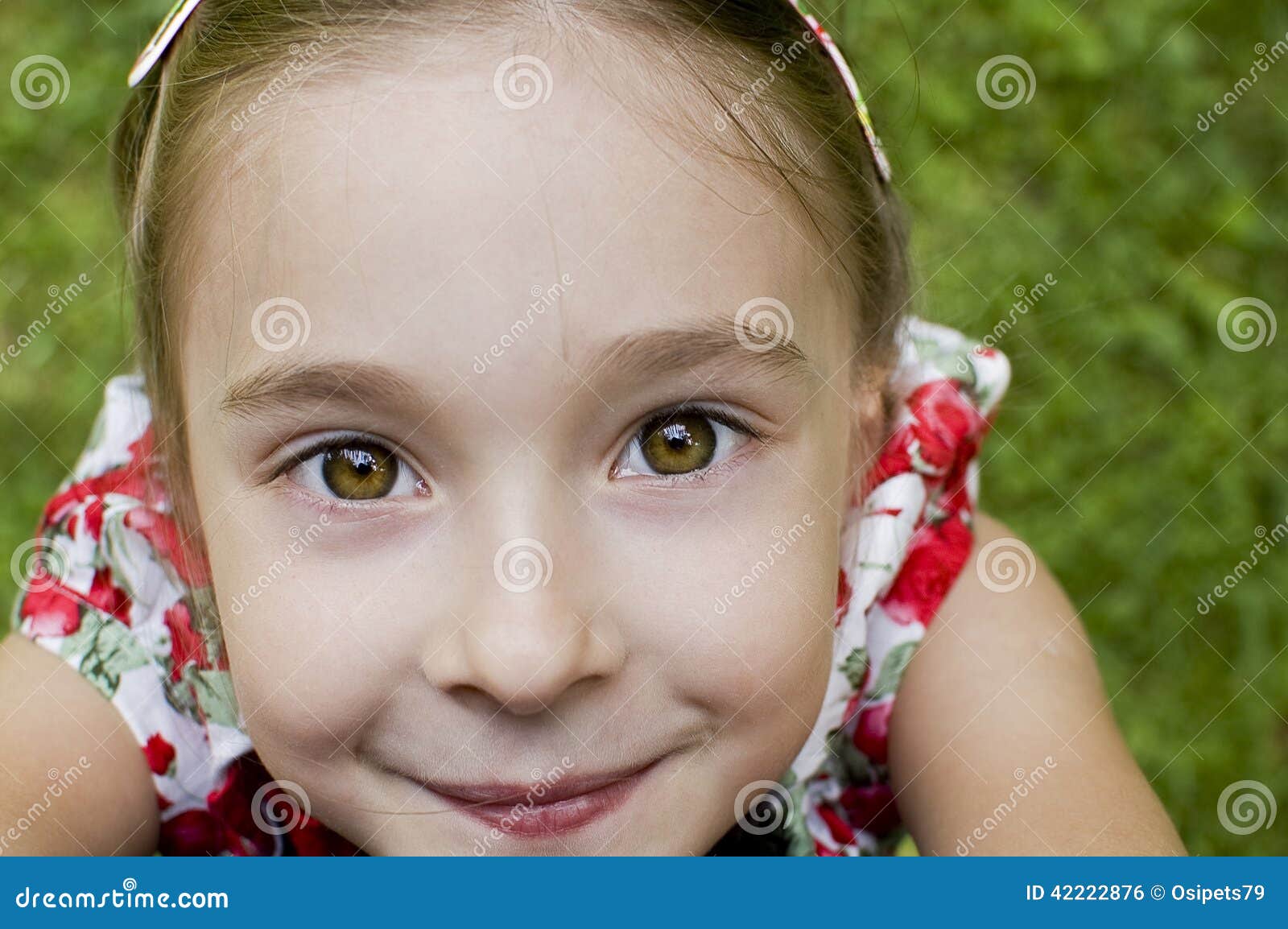 Girl Looking Up and Reaching for the Camera Stock Photo - Image of ...