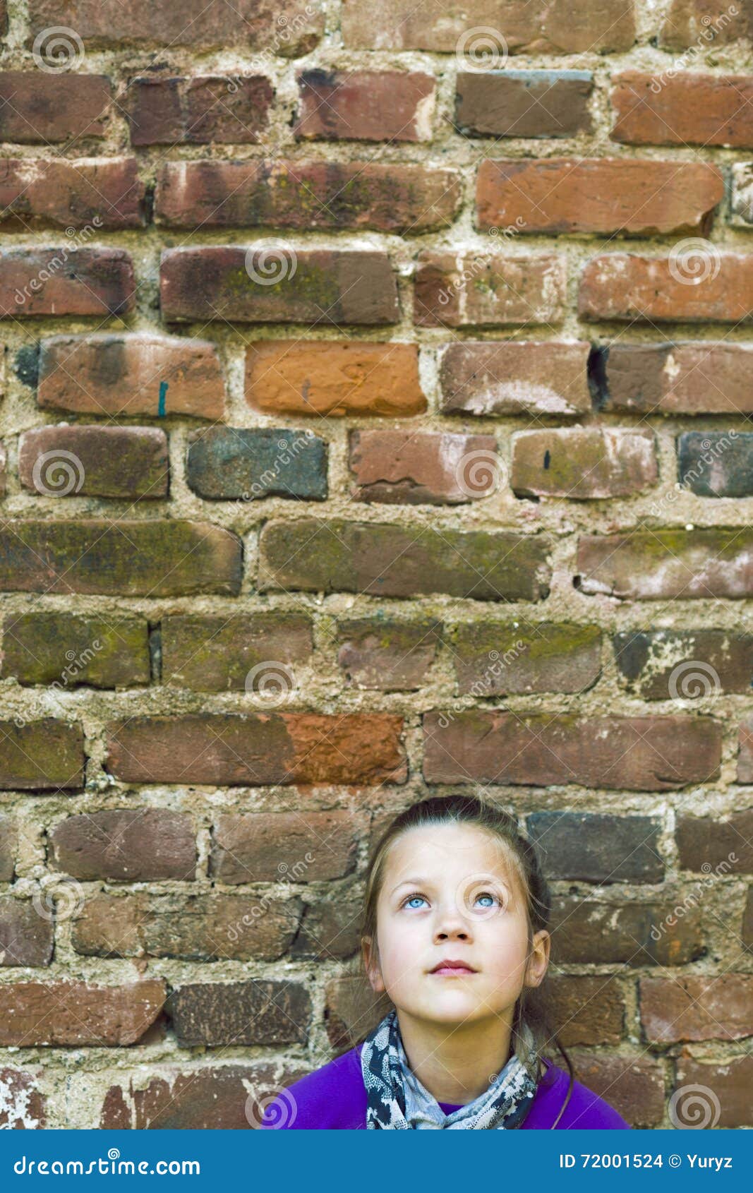 Girl looking up wall stock photo. Image of close, ancient - 72001524