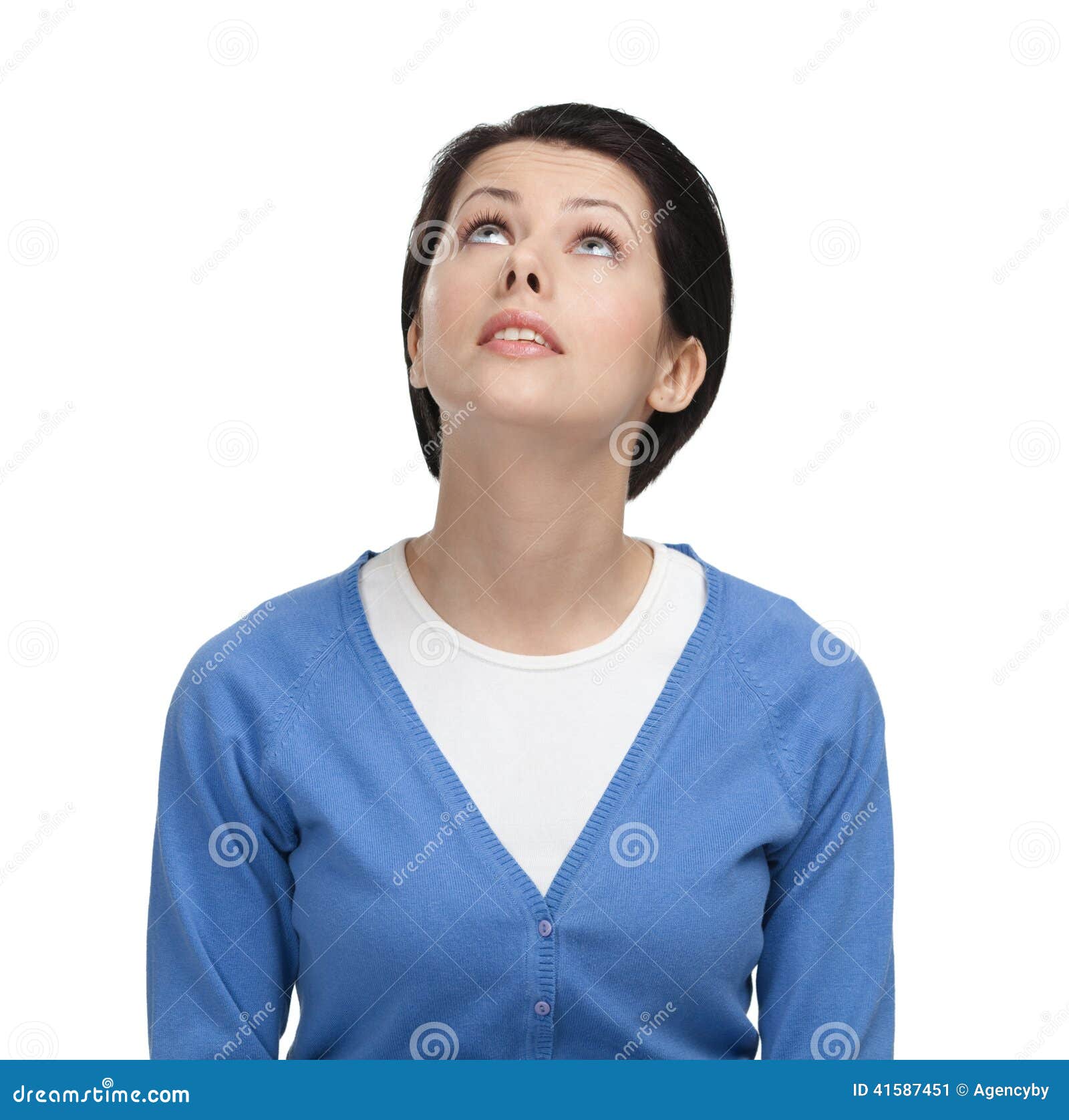 Girl looking up stock image. Image of person, look, enjoyment - 41587451