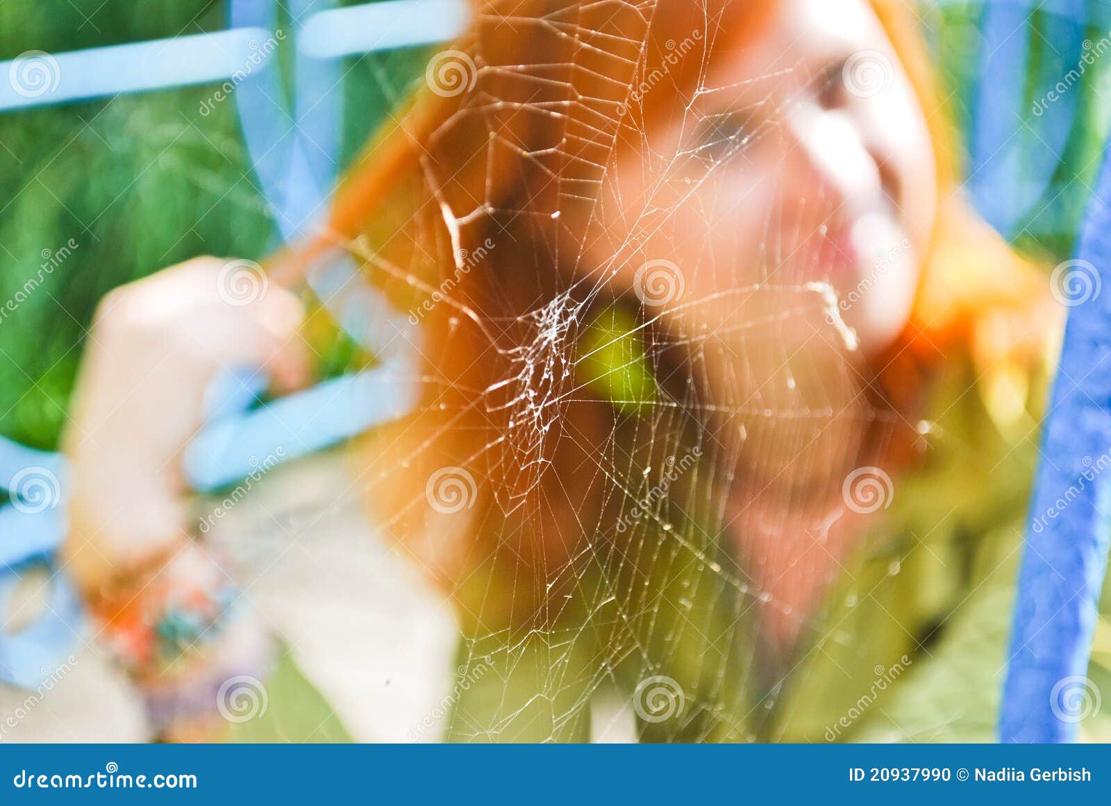 Girl Looking through the Web Stock Photo - Image of hand, explore: 20937990