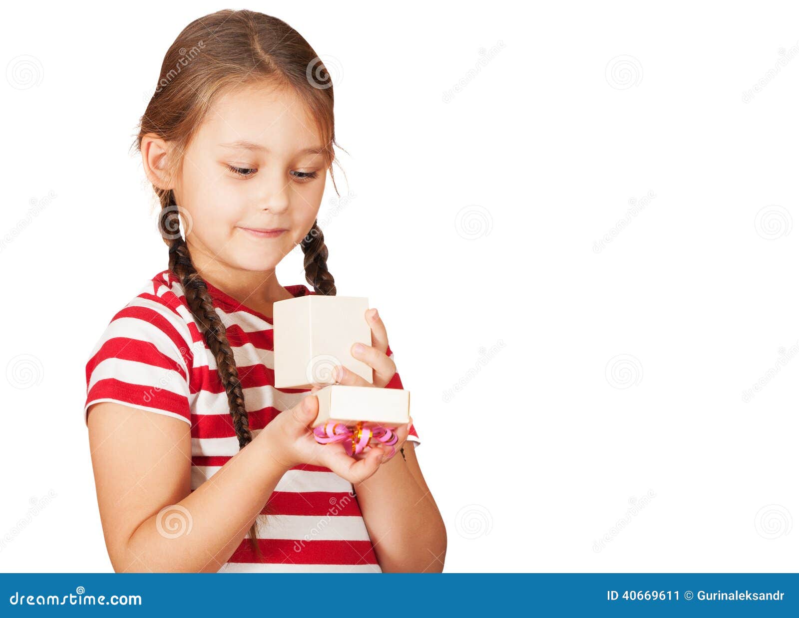 Girl looks in a box stock image. Image of celebrations - 40669611
