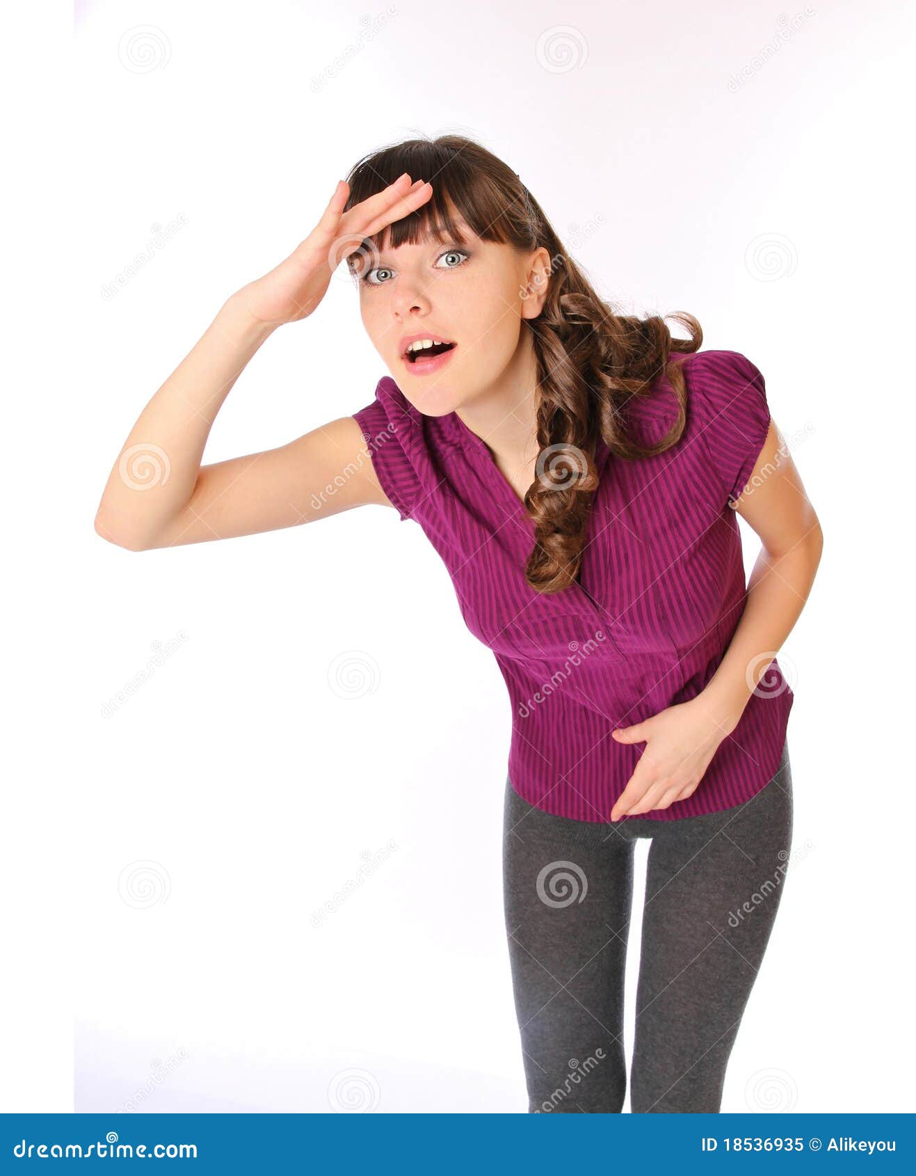 The girl looks far stock image. Image of looking, search - 18536935