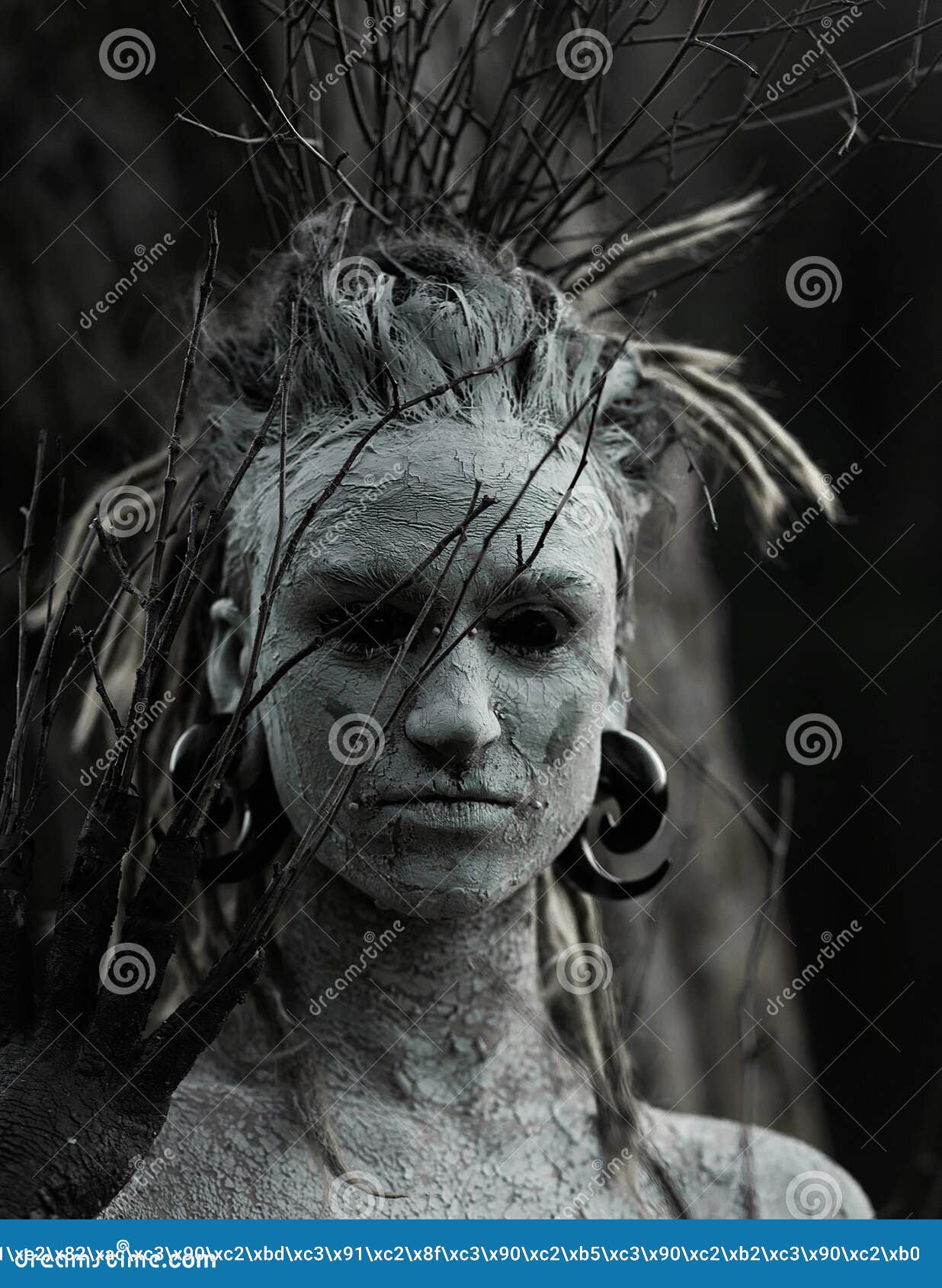 Girl Looks Like a Tree Creative Art Shooting in the Forest Stock Image ...