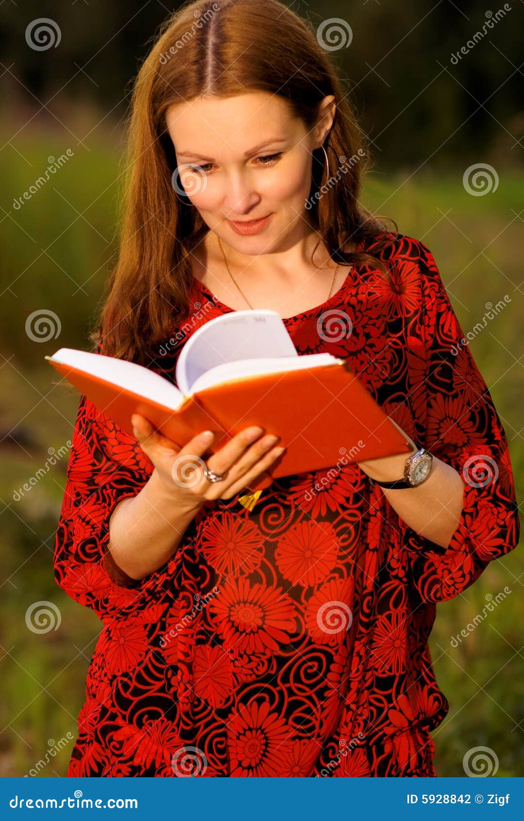 Girl Looks through Weekly Journal Stock Photo - Image of literature ...