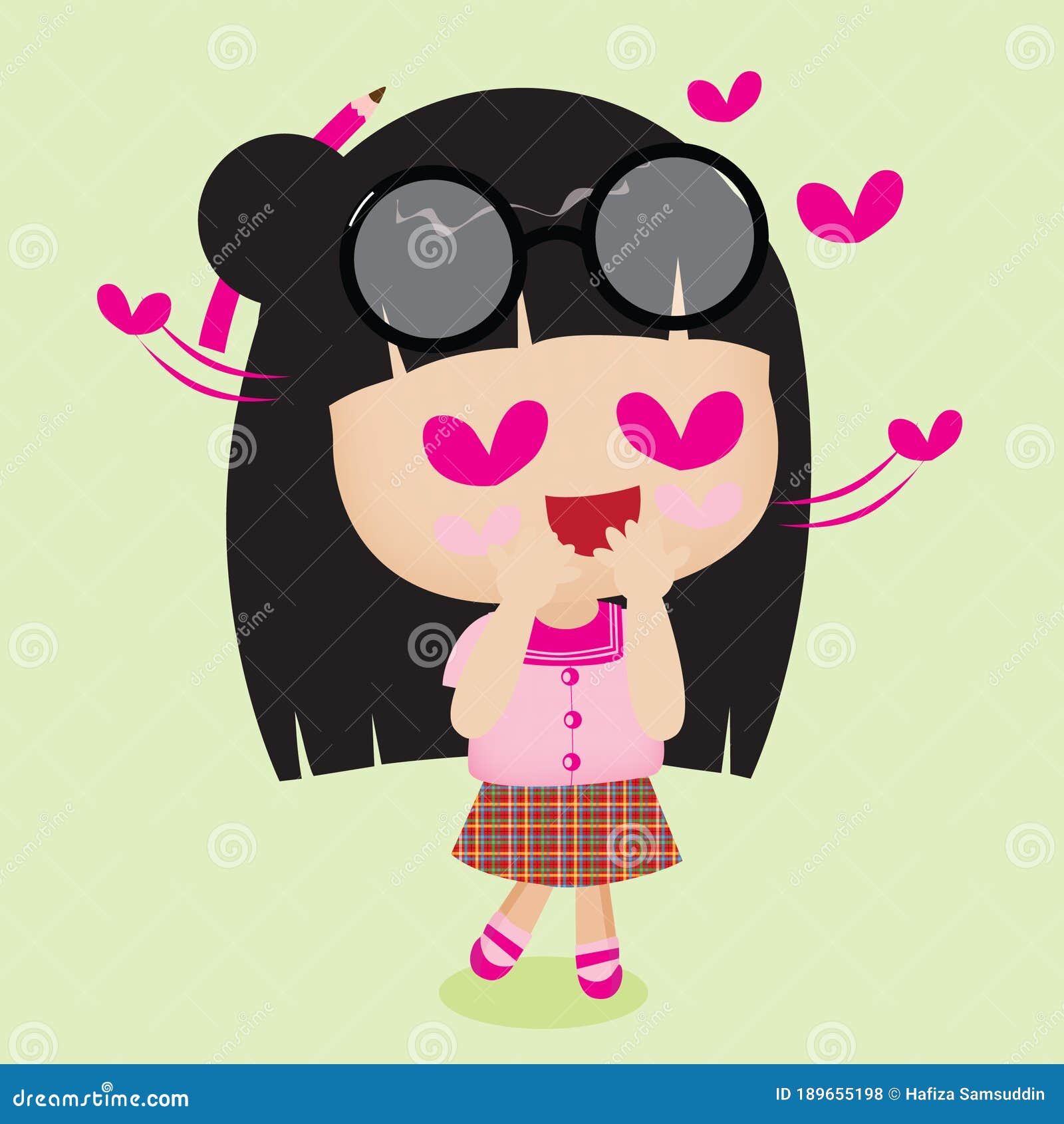 Girl in Love. Vector Illustration Decorative Design Stock Vector ...