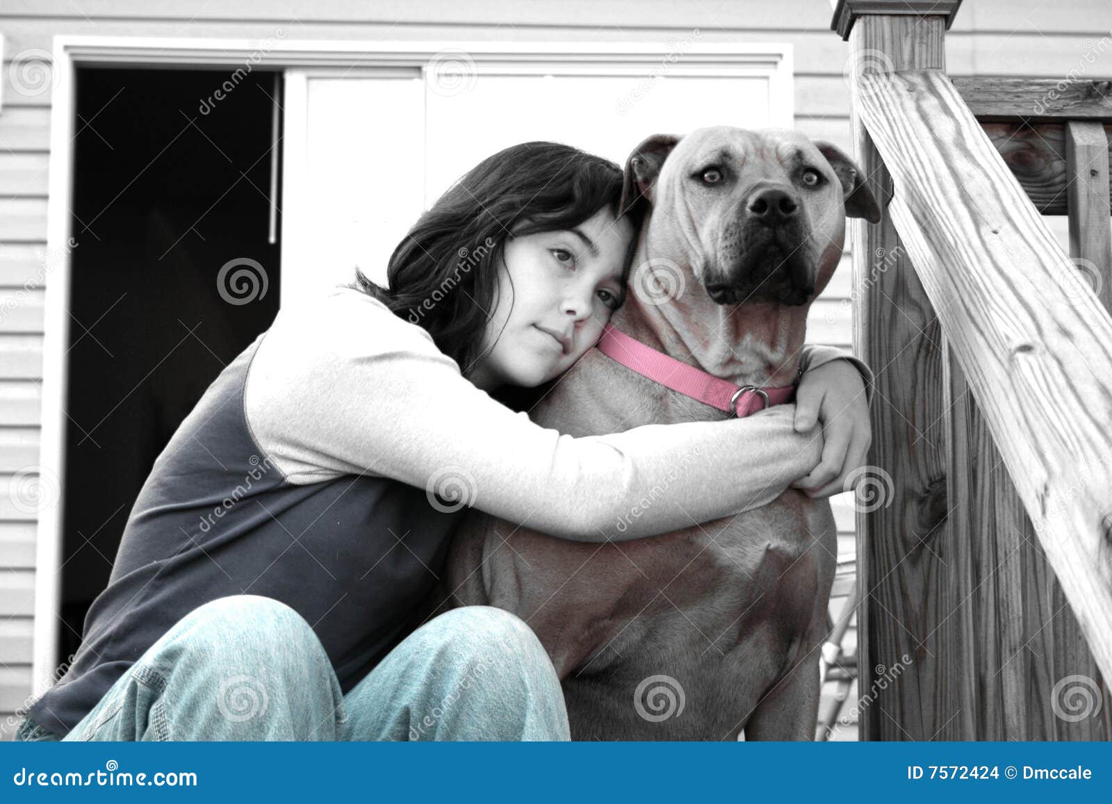 Girl loving dog stock photo. Image of depressed, protector - 7572424