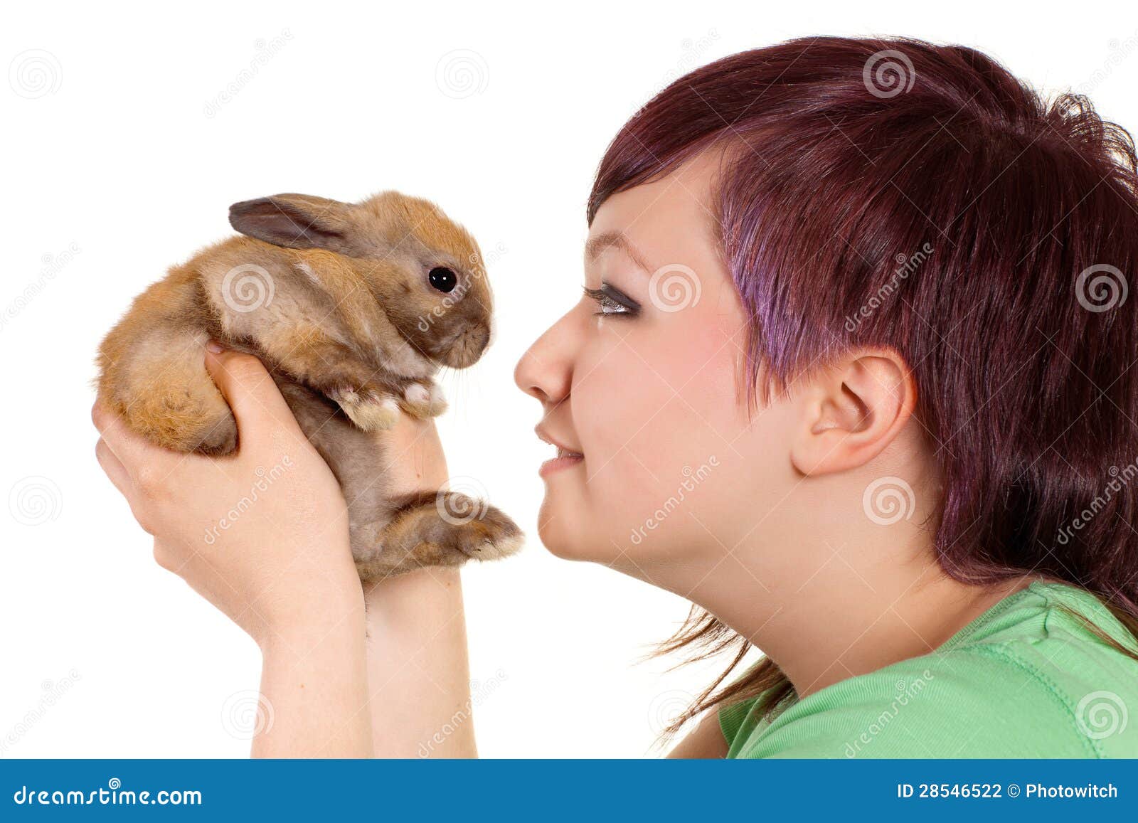 Girl loving rabbit stock photo. Image of attractive, pretty - 28546522