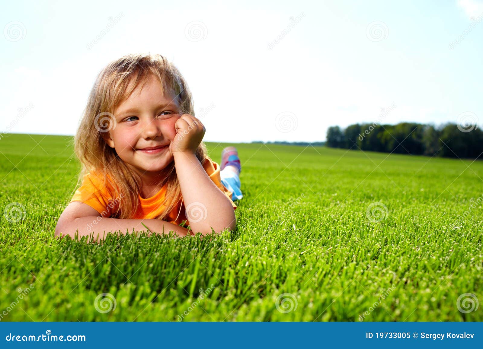 Girl lying in field stock image. Image of lady, friendly - 19733005