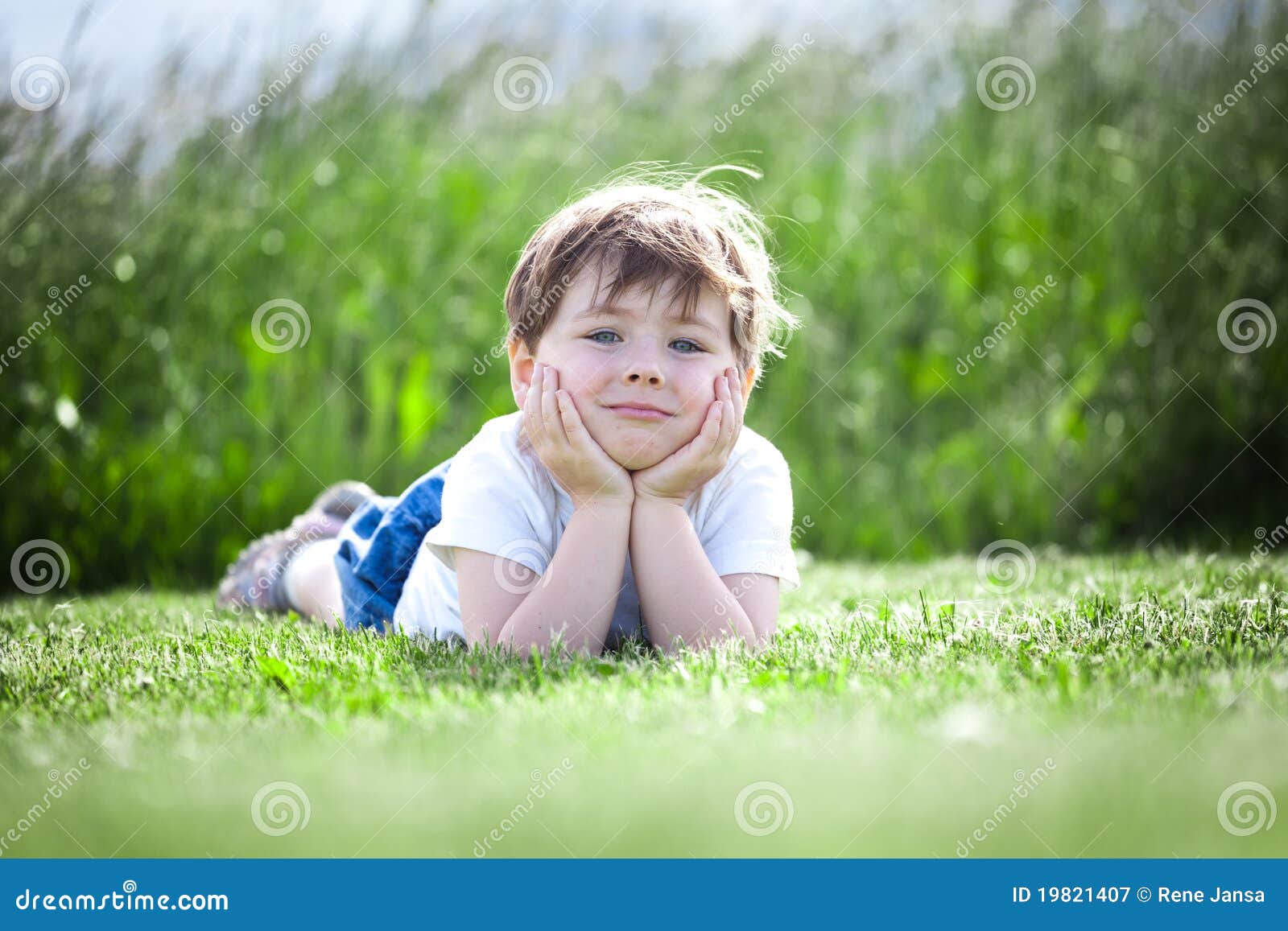 Girl lying in field stock image. Image of nature, looking - 19821407