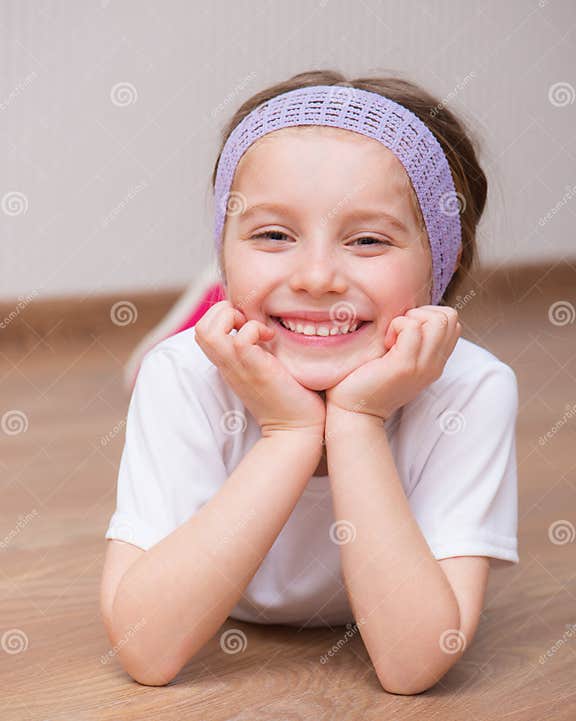 Girl Lying On The Floor Stock Image Image Of Female 34895007