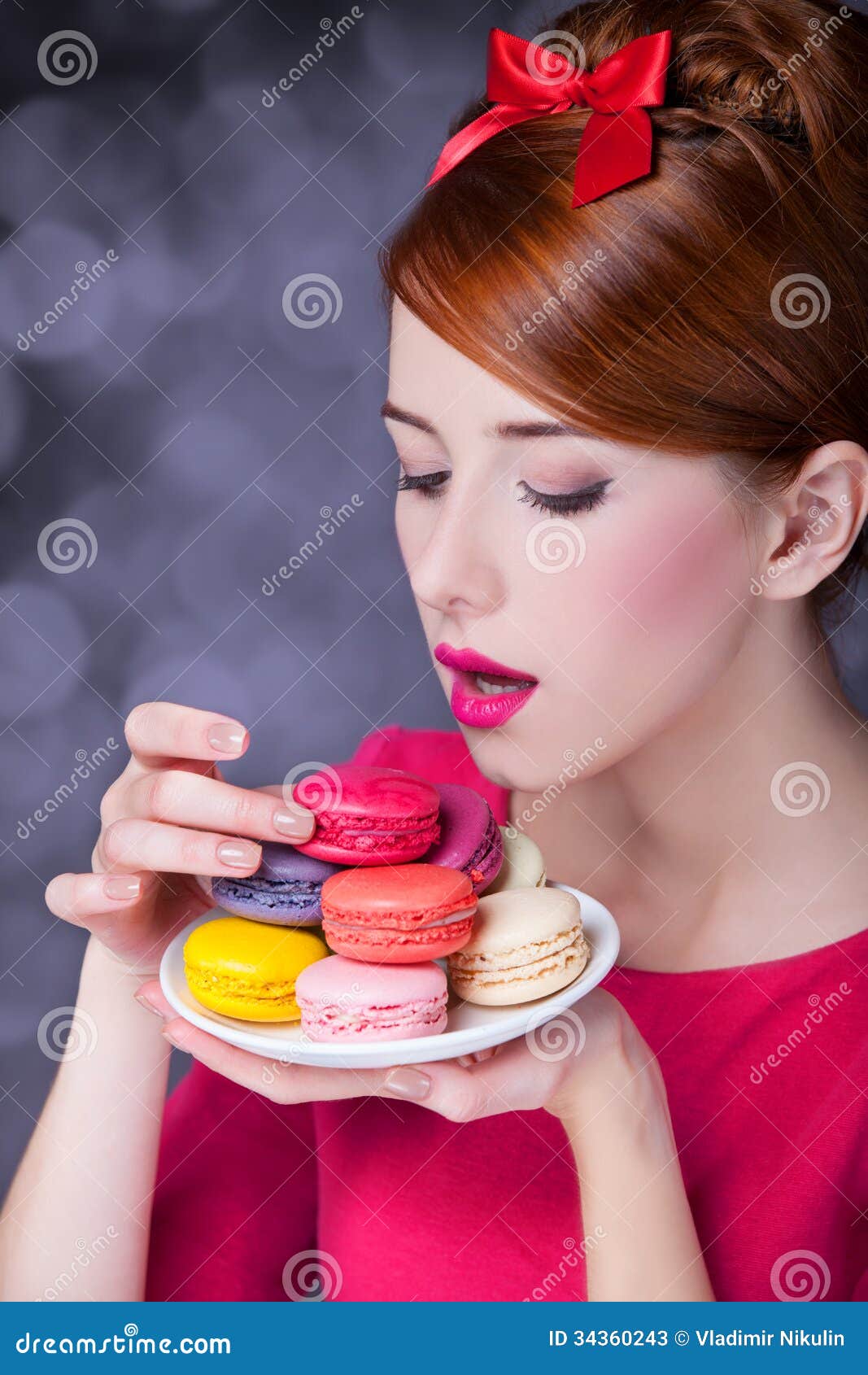 Girl with macaron stock image. Image of holiday, domestic - 34360243