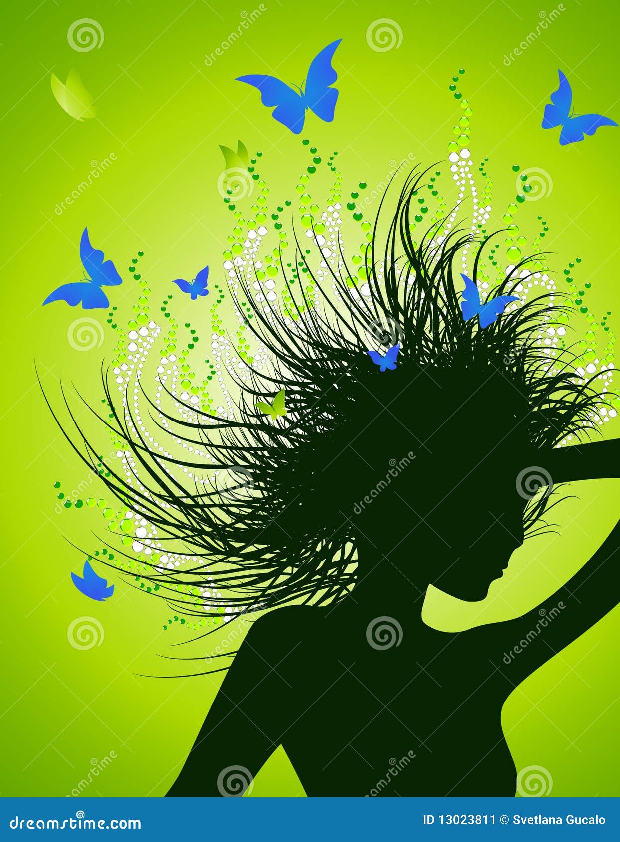 Girl with magic haircut stock vector. Illustration of greenpeace - 13023811