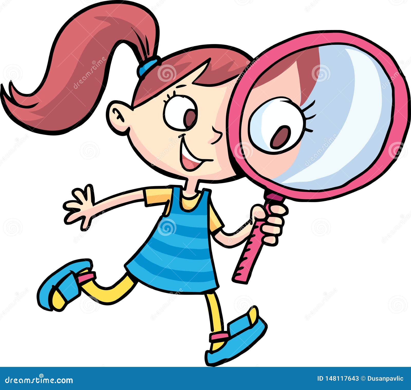 Girl With A Magnifying Glass Cartoon Vector | CartoonDealer.com #148117643 Girl With A Magnifying Glass Cartoon Vector | CartoonDealer.com #148117643