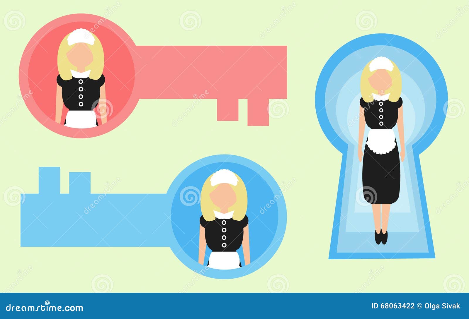 Keys And Keyhole. Logo Collection Of Modern And Retro House Keys Secret ...