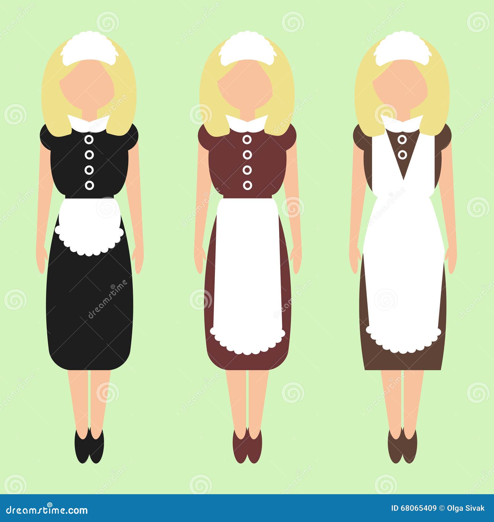 Girl-maid stock vector. Illustration of punctuality, housewife - 68065409