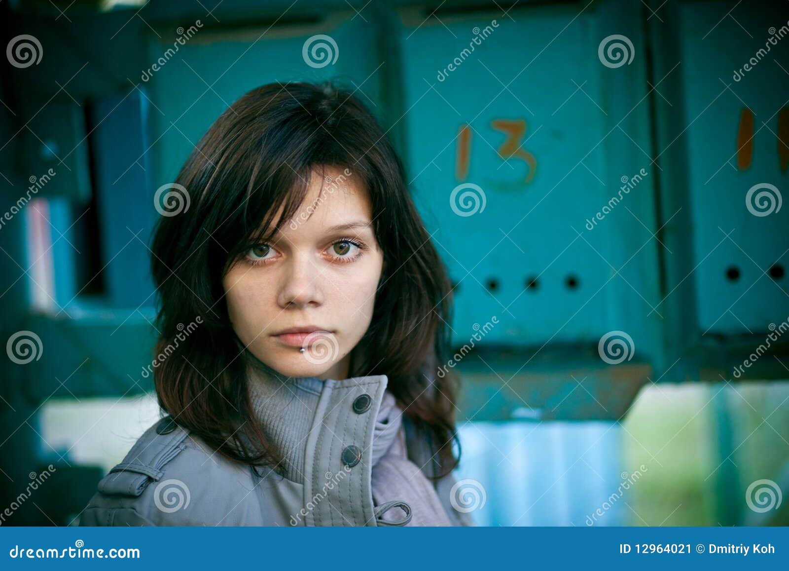 The girl at the mailbox stock image. Image of lady, side - 12964021