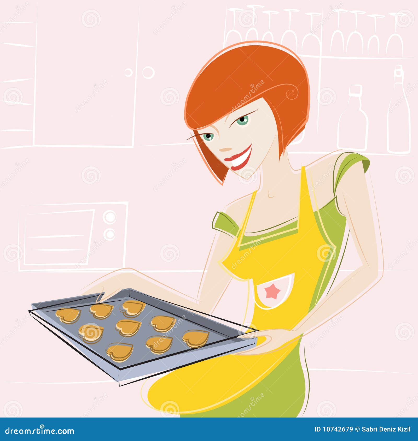 Girl make a cake stock vector. Illustration of flavour - 10742679