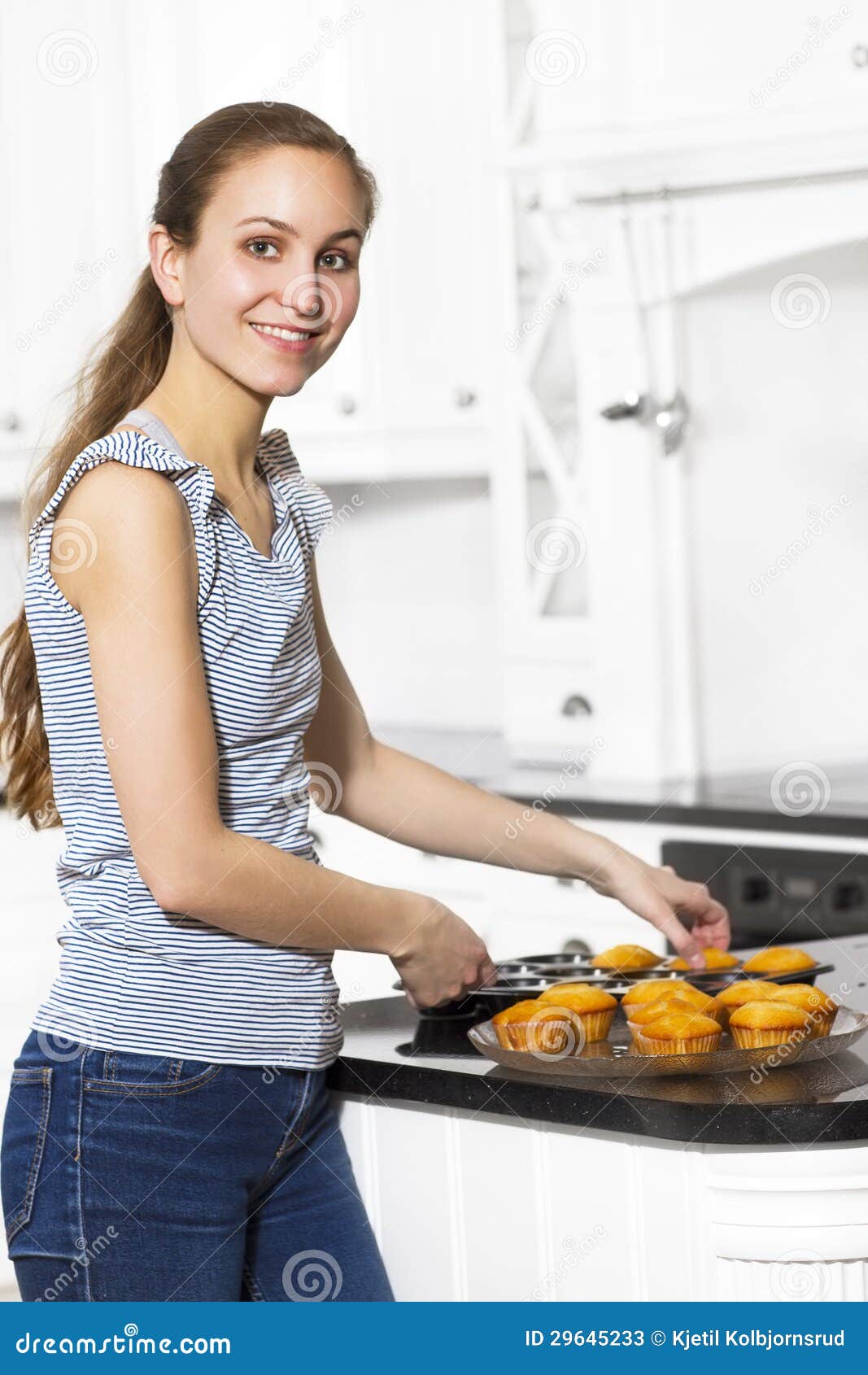 Girl make Muffins stock image. Image of cook, kitchen - 29645233