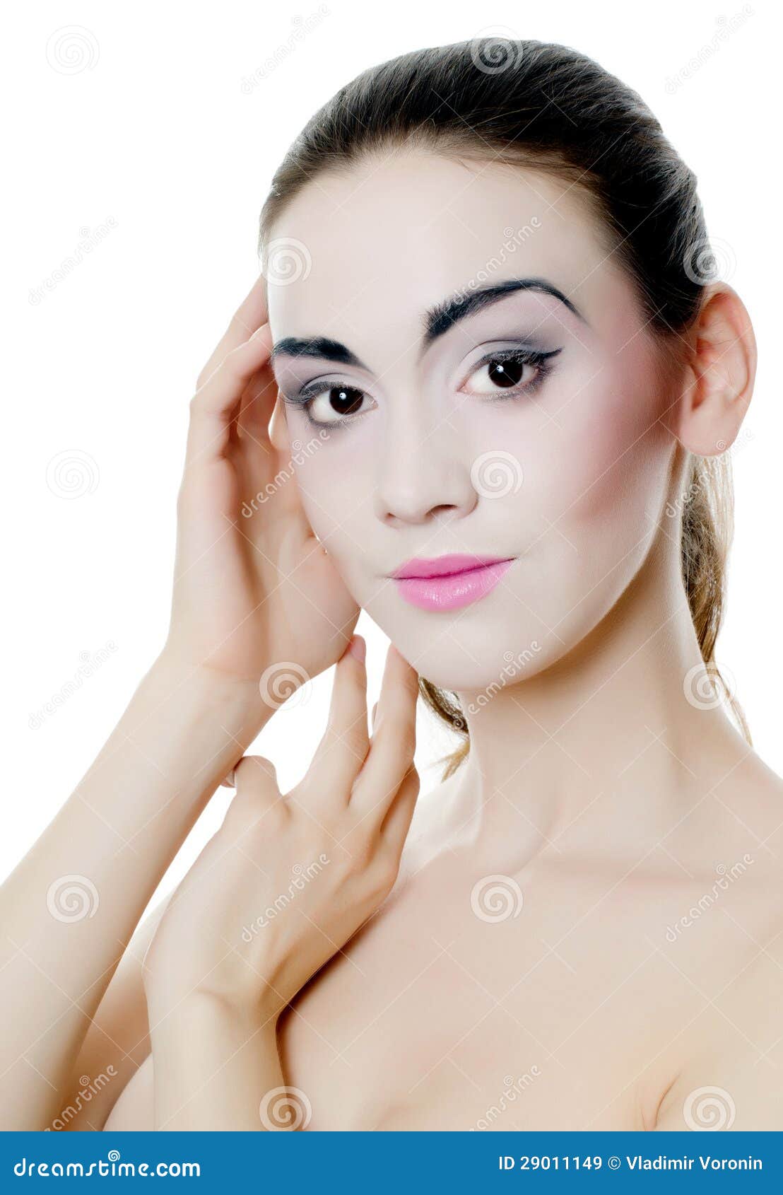 The Girl with Make-up of Japanese Stock Image - Image of asian, east ...