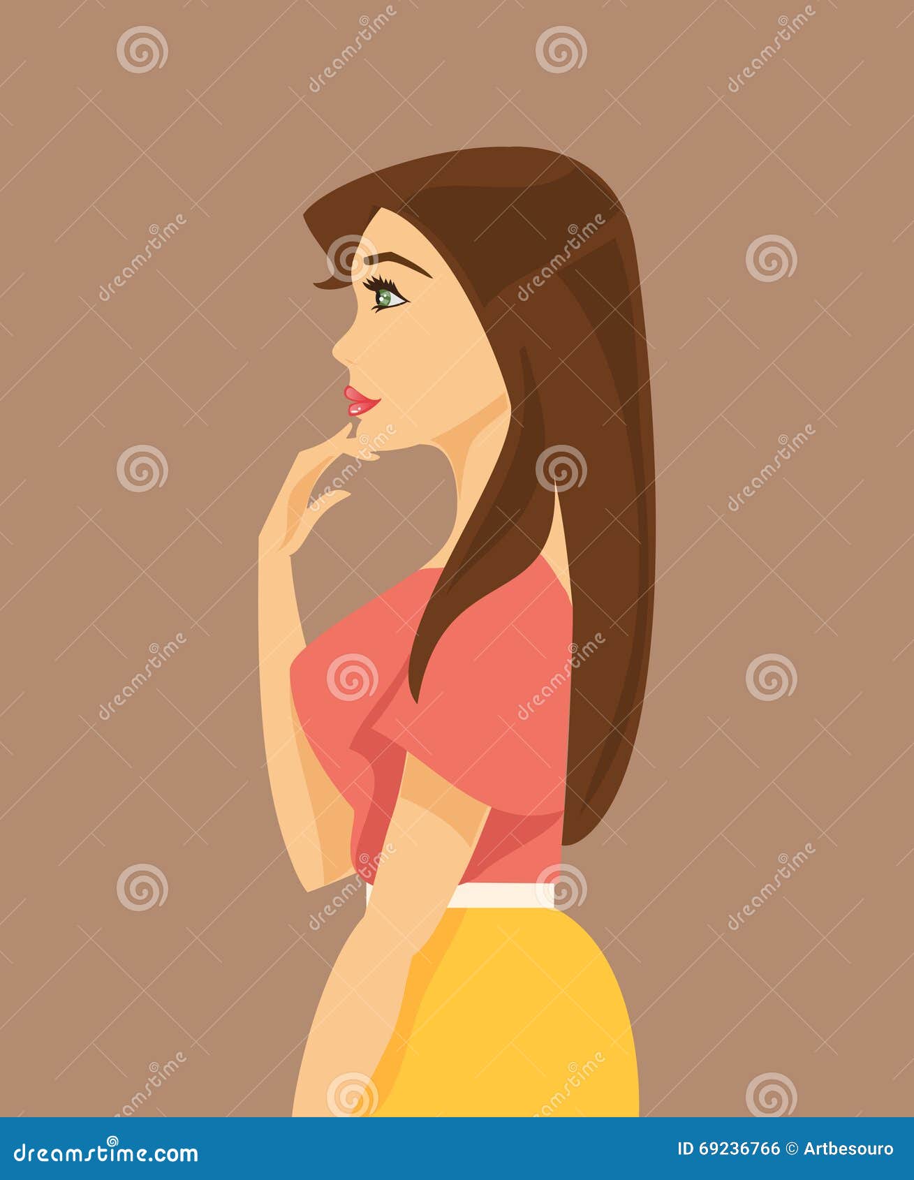 The Girl Makes a Choice. Vector Illustration Stock Vector ...