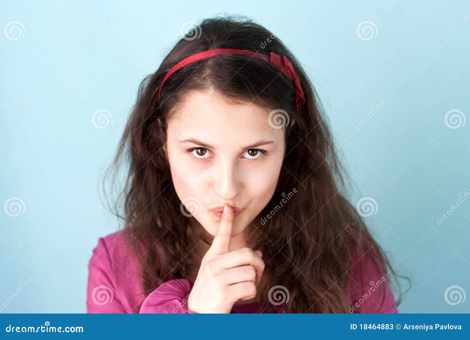 Girl Makes Keep a Secret Gesture Stock Image - Image of concept, mouth ...