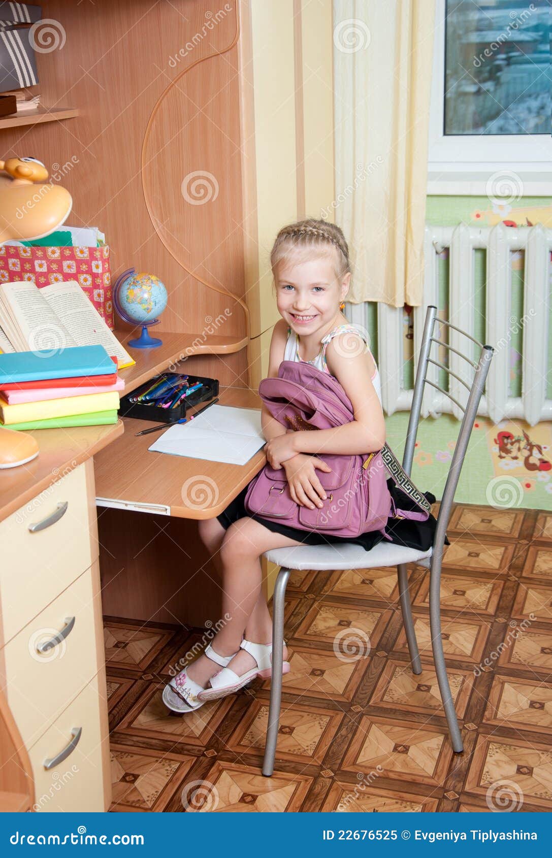 Girl makes lessons stock image. Image of homework, person - 22676525