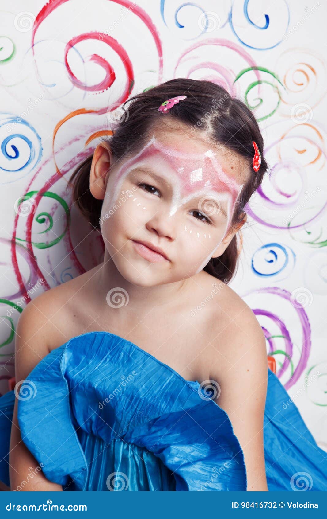Girl with Makeup on Her Face Stock Photo - Image of colorful, asian ...