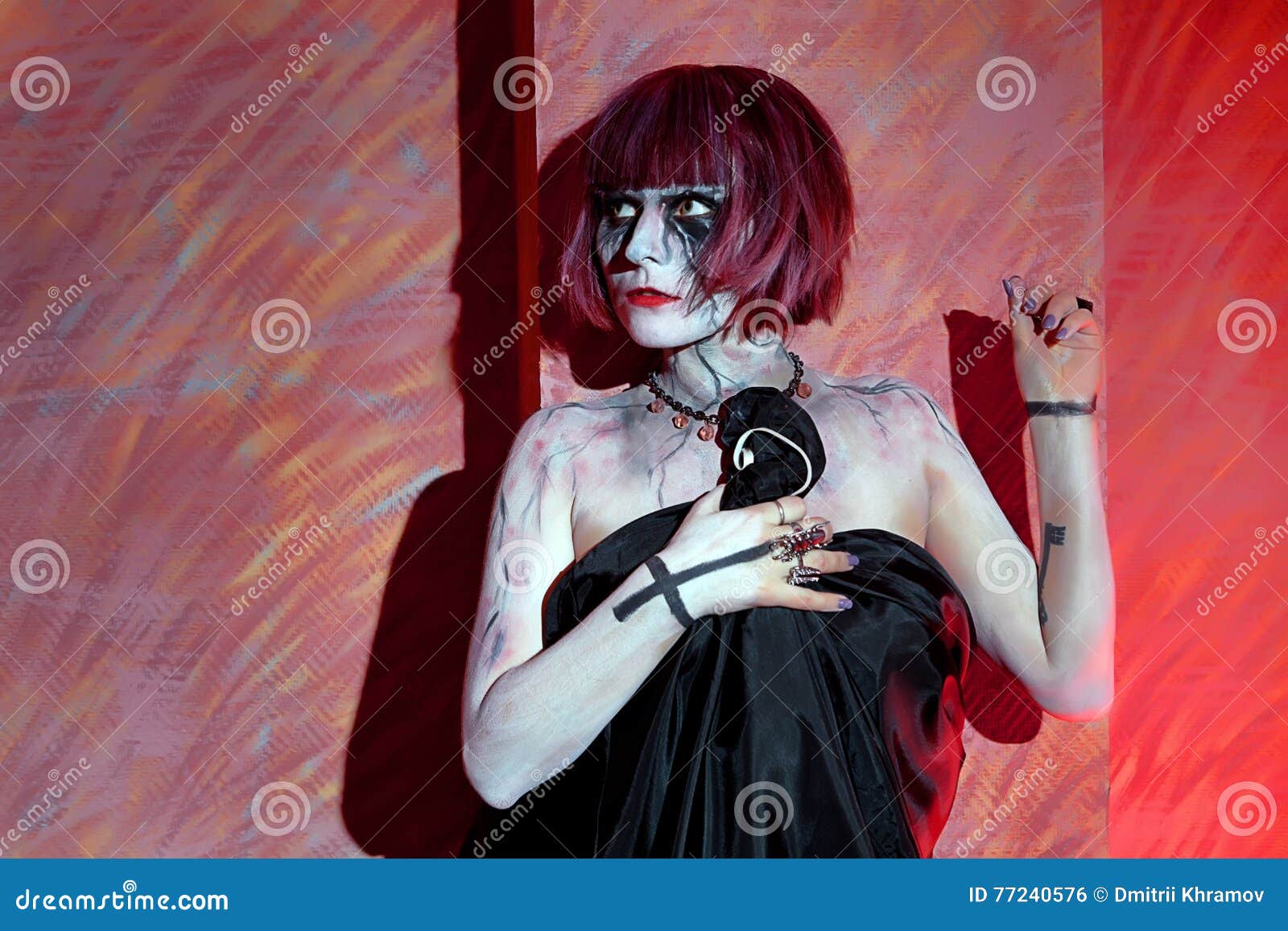 Girl with Makeup Zombies Posing Stock Photo - Image of horror, danger ...