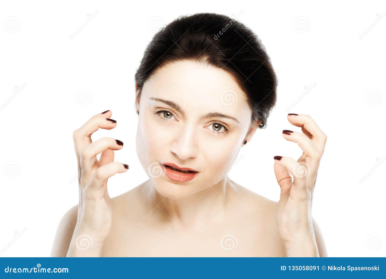 Angry girl portrait stock image. Image of beautiful - 135058091